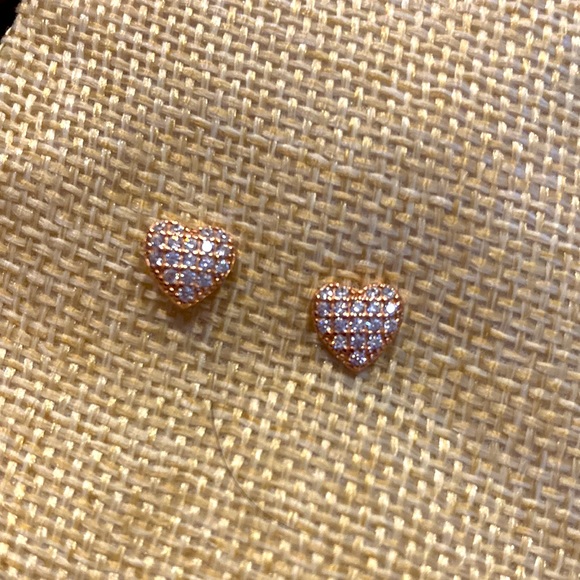 Jewelry | Pave Heart Stud Earrings | Poshmark